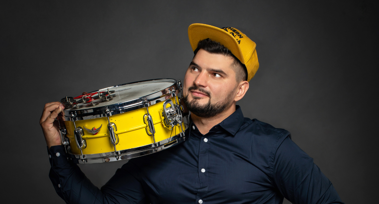 New York-based professional drummer and producer, Sebastian Kuchczynski ...